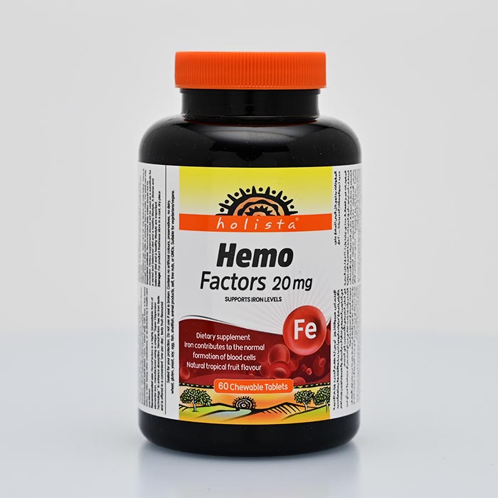 هيمو فاكتورز حبوب حديد للمضغ 20 مغ - Hemo Factors Fe